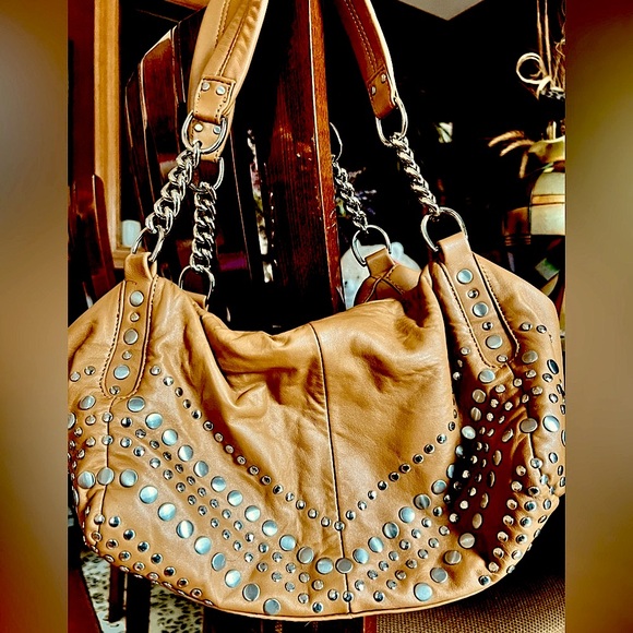 Jason Drake | Bags | Brand New Jason Drake Studded Leather Shoulder Bag ...